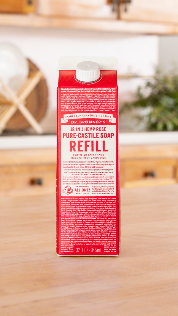 Buy Rose Castile Soap Refill Cartons - Reduce Plastic – Dr. Bronner's