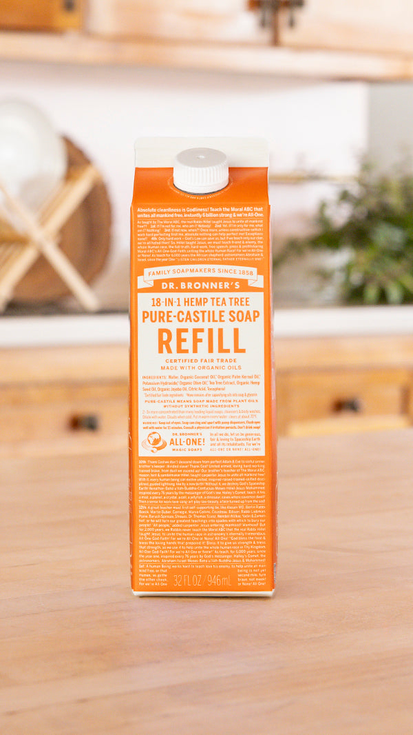 Buy Tea Tree Oil Castile Soap Refill Cartons - Reduce Plastic – Dr ...