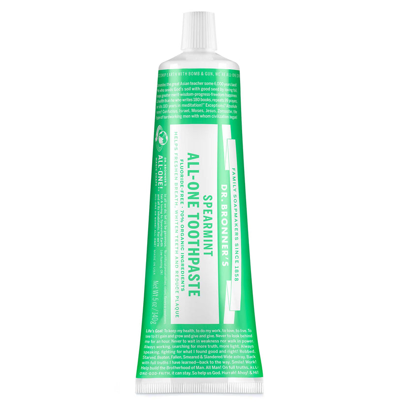 Spearmint All-One Fluoride-free, Natural Toothpaste | Dr. Bronner's