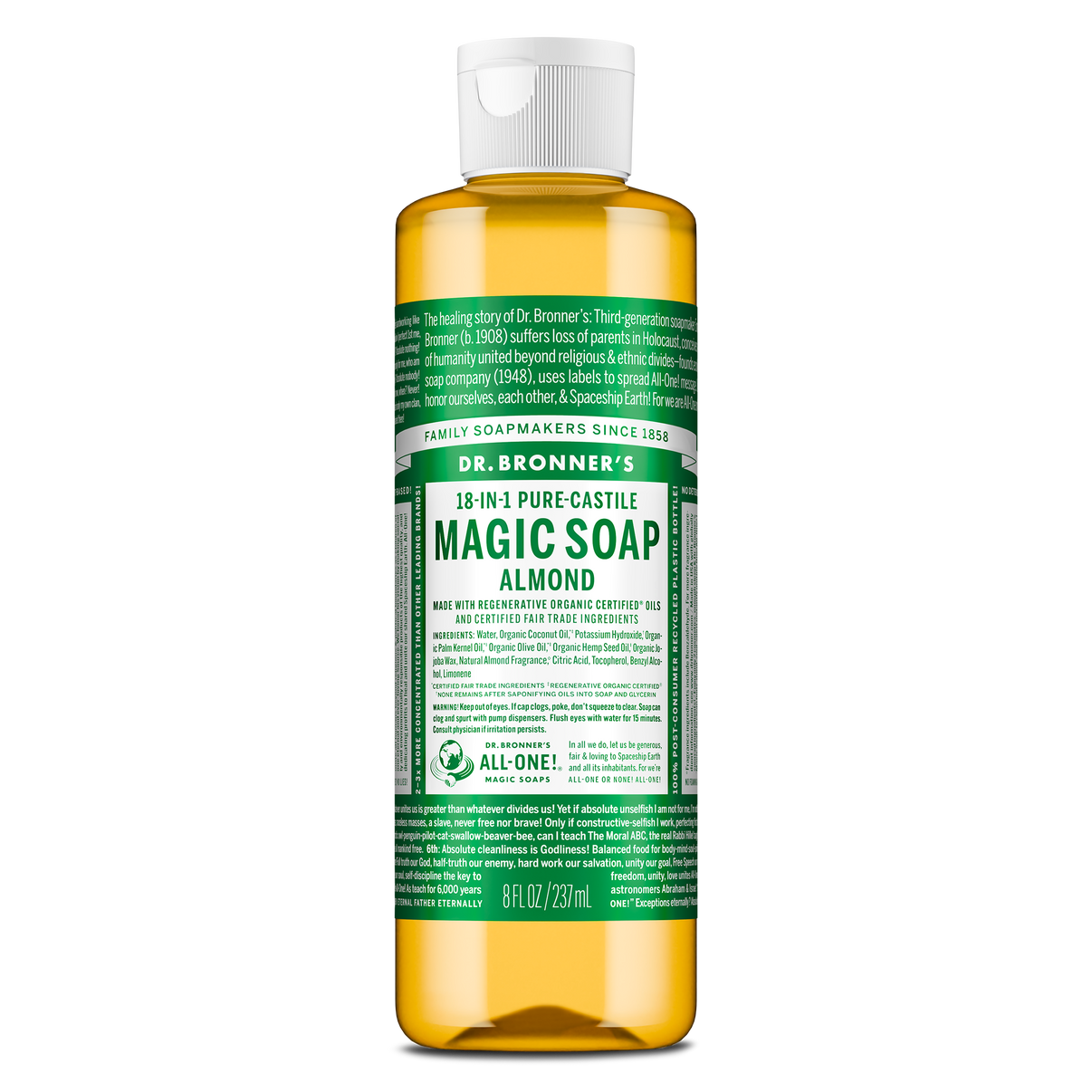Buy Almond Castile Soap - Liquid Wash for Face, Body, Home & More – Dr ...