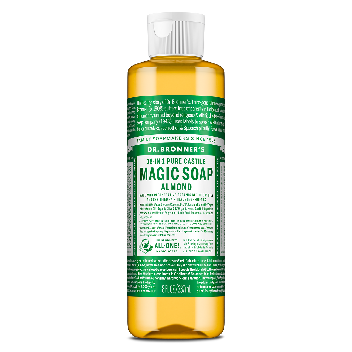 Buy Almond Castile Soap - Liquid Wash for Face, Body, Home & More – Dr ...