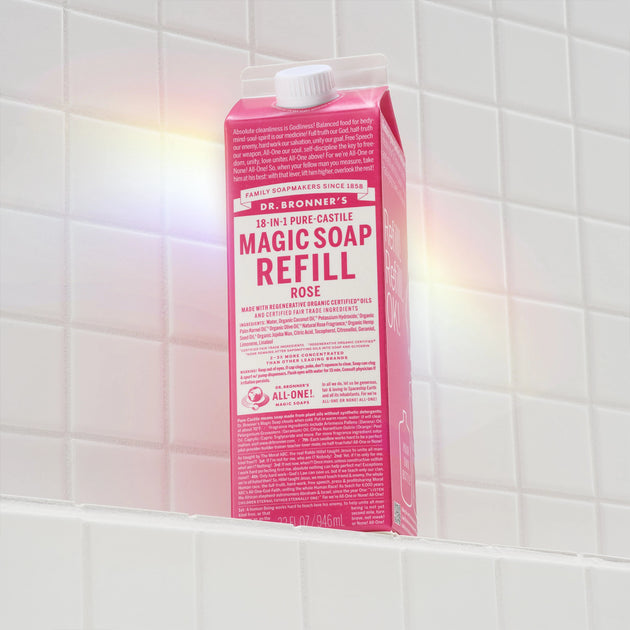 Buy Rose Castile Soap Refill Cartons - Reduce Plastic – Dr. Bronner's