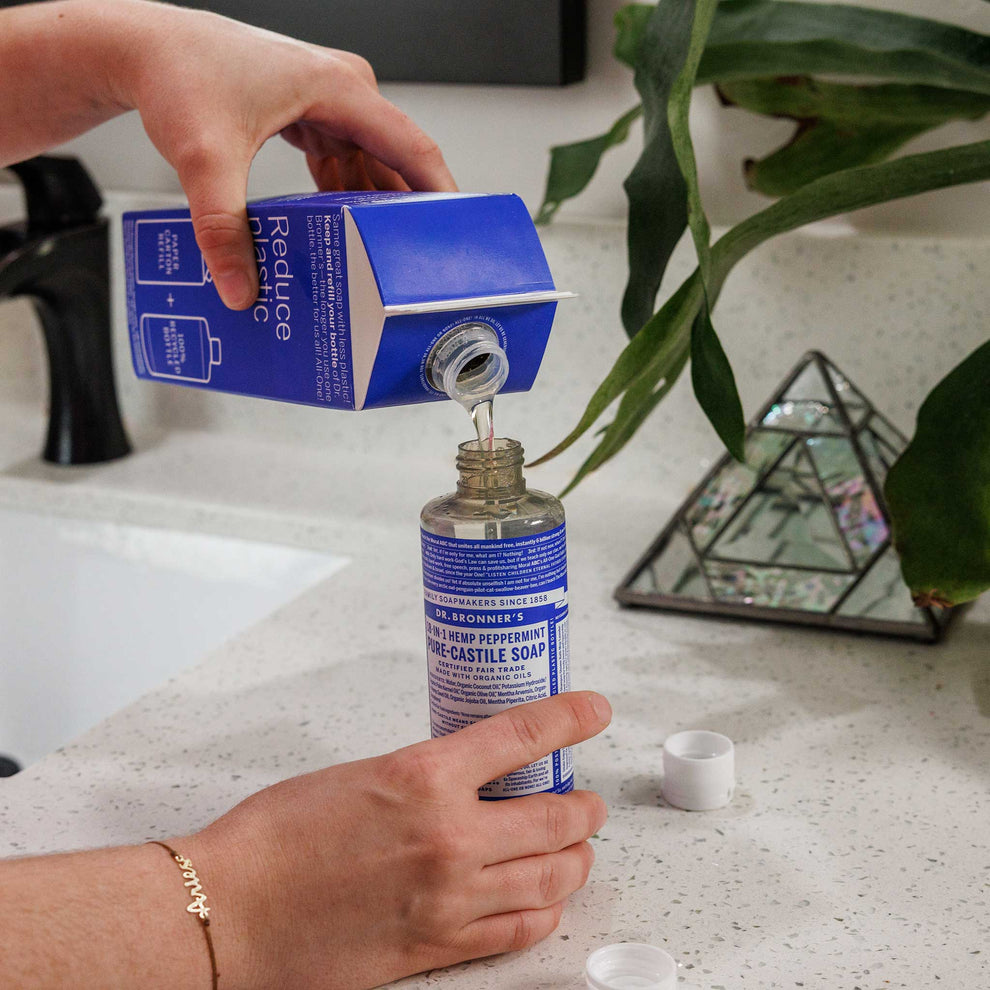Buy Peppermint Castile Soap Refill Cartons - Reduce Plastic – Dr. Bronner's