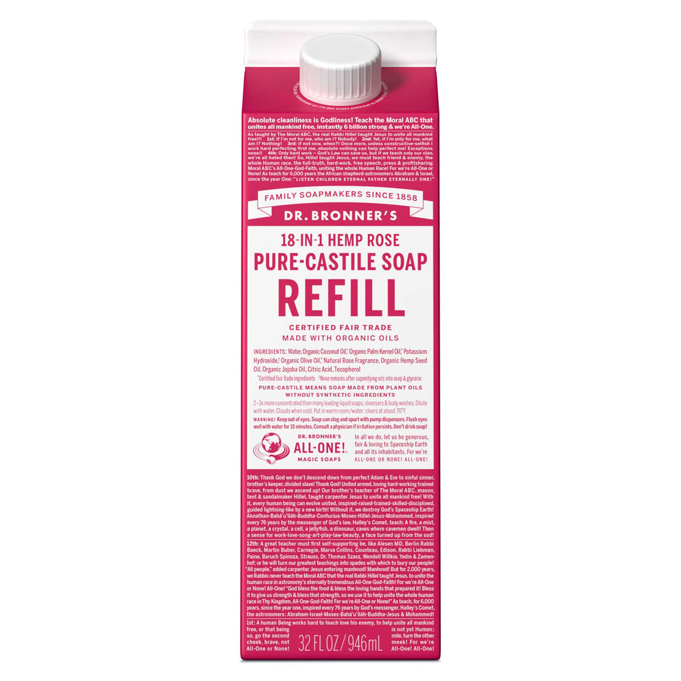 Buy Rose Castile Soap Refill Cartons - Reduce Plastic – Dr. Bronner's