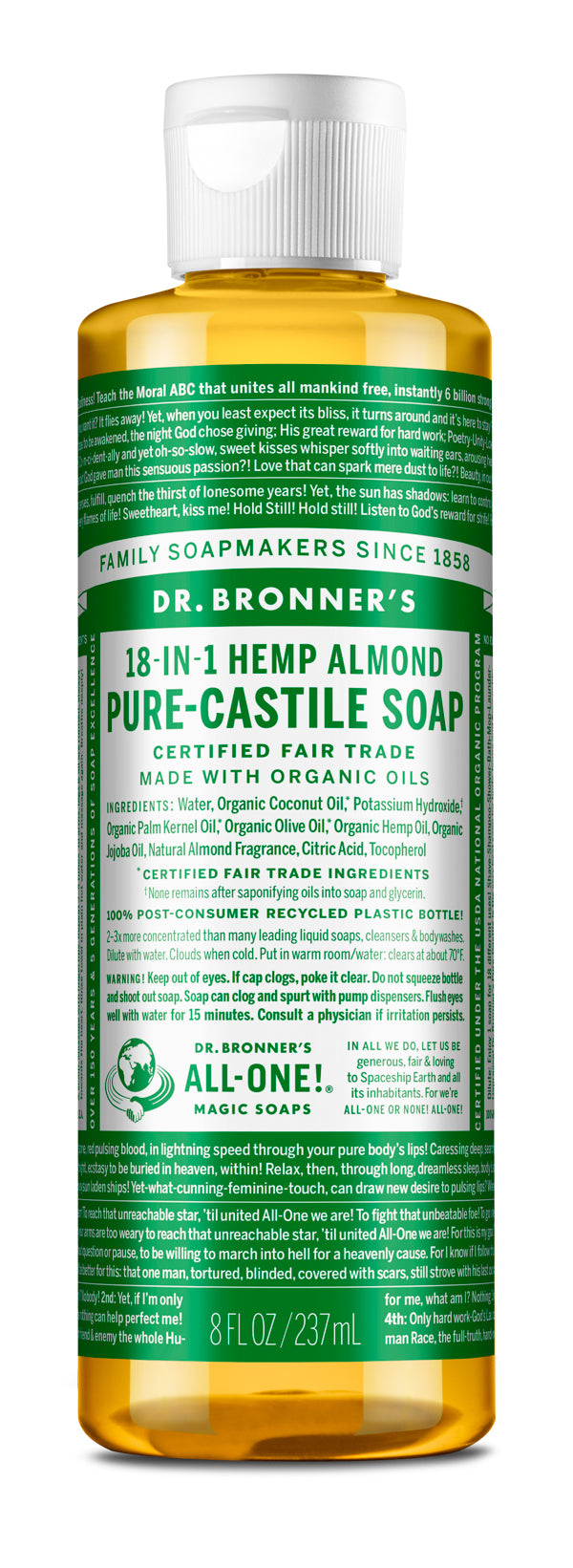Buy Almond Castile Soap - Liquid Wash for Face, Body, Home & More – Dr ...