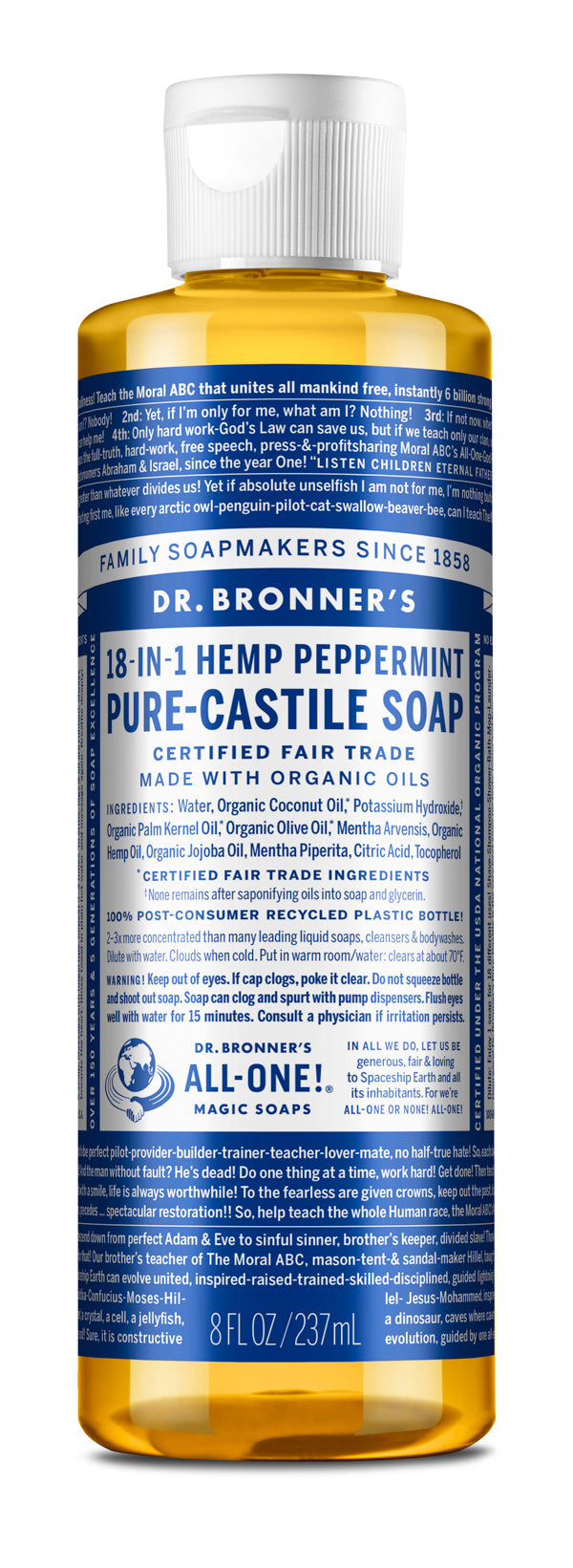 Buy Peppermint Castile Soap - Liquid Wash for Body, Home & More – Dr ...