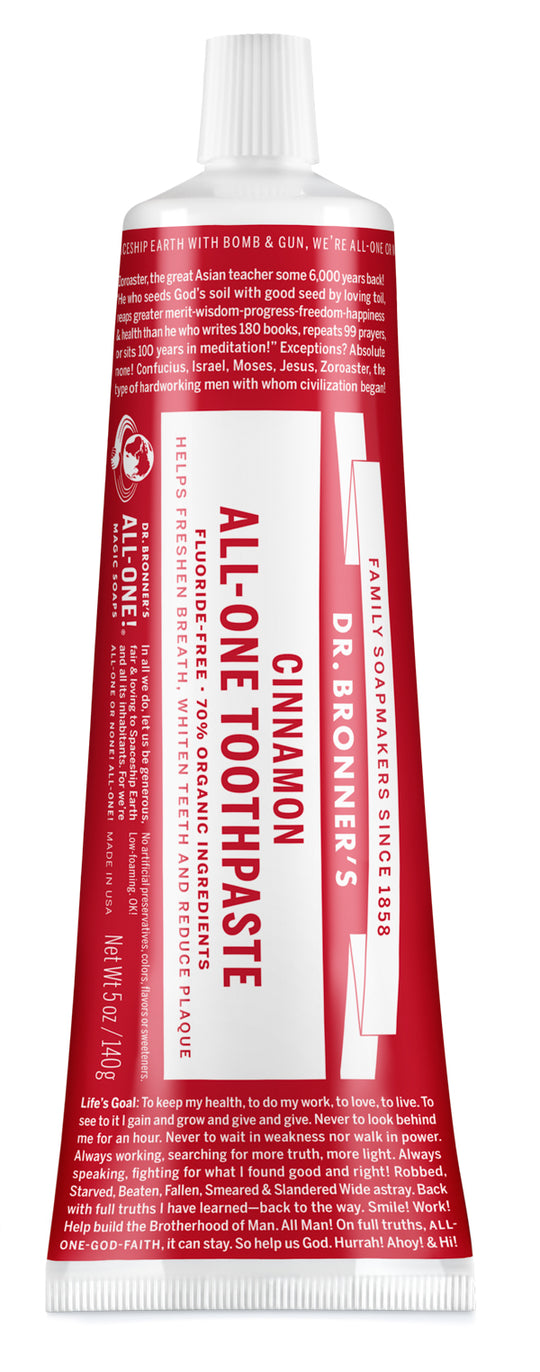 Fluoride-free Cinnamon Toothpaste, 70% Organic | Dr. Bronner's